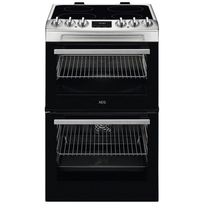 AEG CCX1530ACM 55cm Ceramic Double Oven Freestanding Cooker – Knees ...