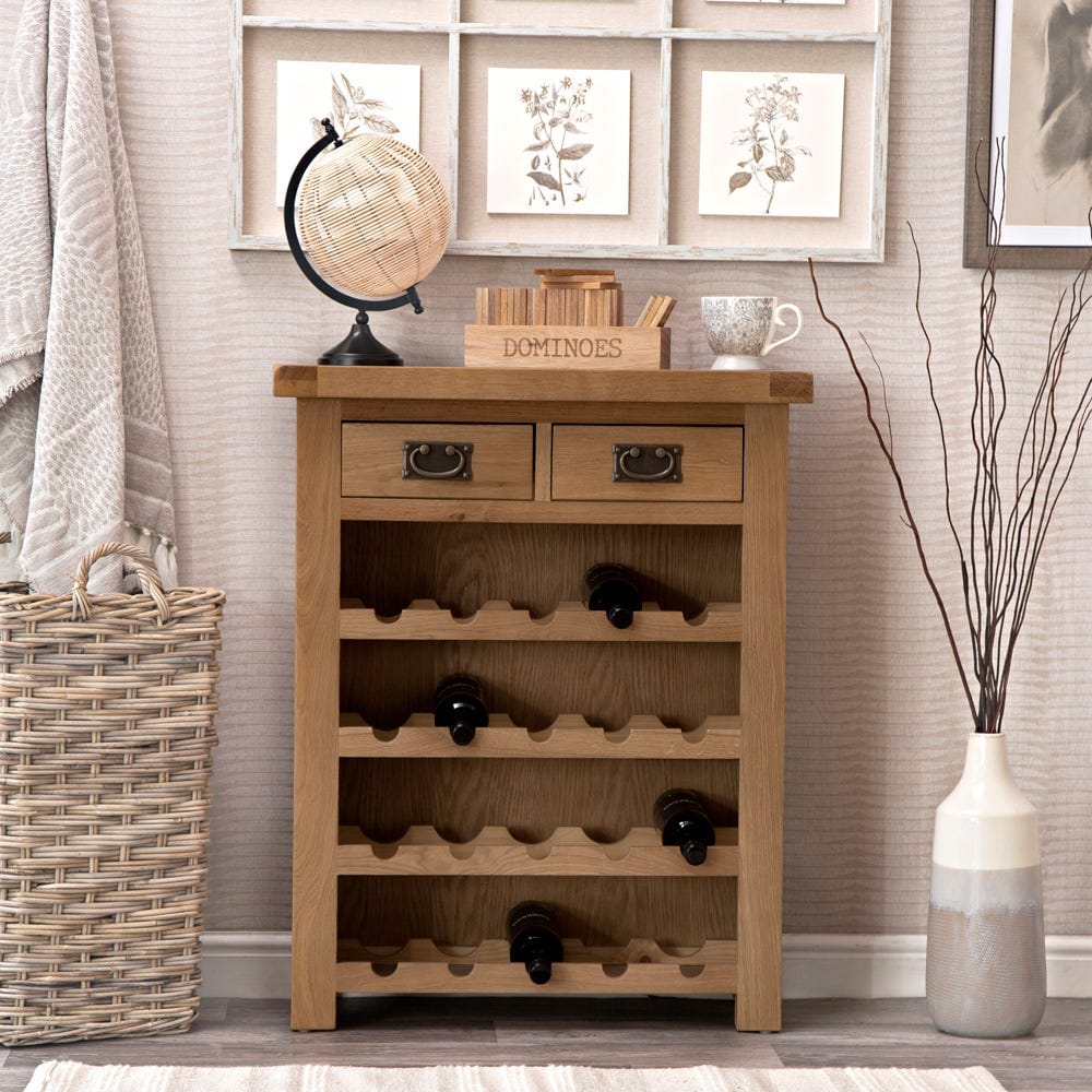 Carrabba Oak Wine Rack | Medium Oak | Knees.co.uk – Knees Home and ...